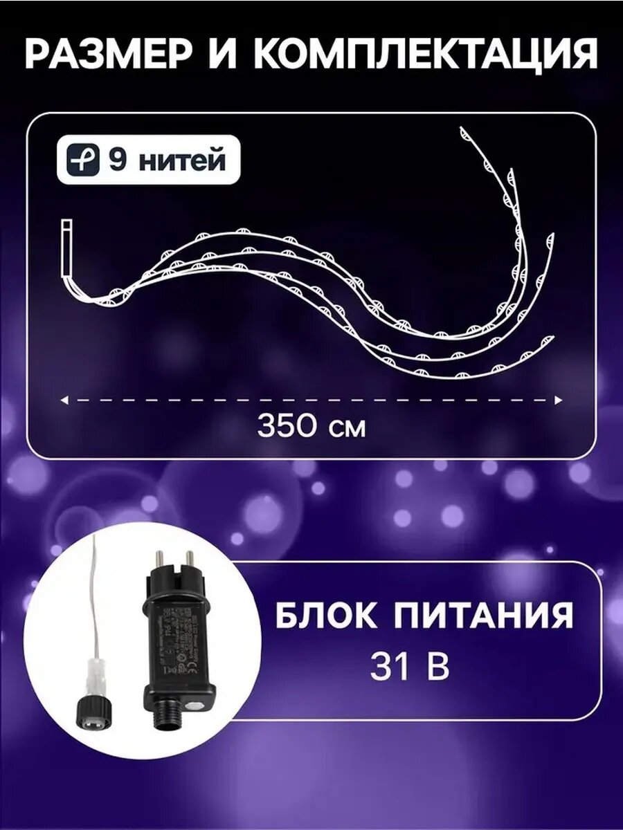 Яркая новогодняя световая фигура Ёлка 3.5 м