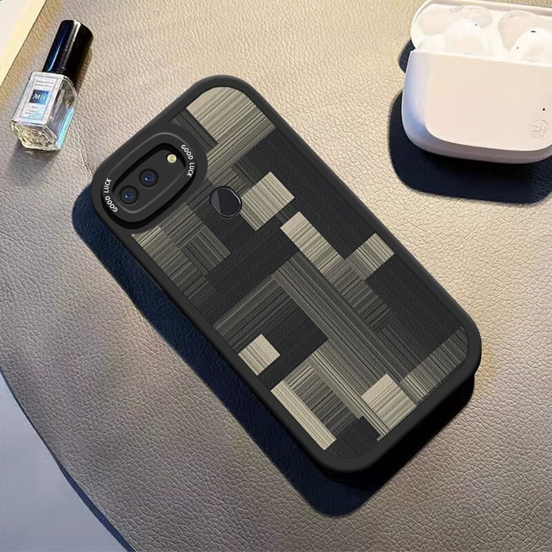 OPPO R15 Dream Edition Чешуйчатый узор Классический черный силиконовый чехол