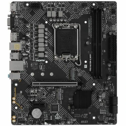 Материнская плата MSI PRO H610M-G WIFI - LGA 1700, Intel H610, 2xDDR5-5600 МГц, 1xPCI-Ex16, 1xM.2, Micro-ATX