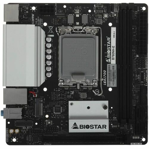 Материнская плата Biostar B760NH-E - LGA 1700, Intel B760, 2xDDR5-5600 МГц, 1xPCI-Ex16, 1xM.2, Mini-ITX