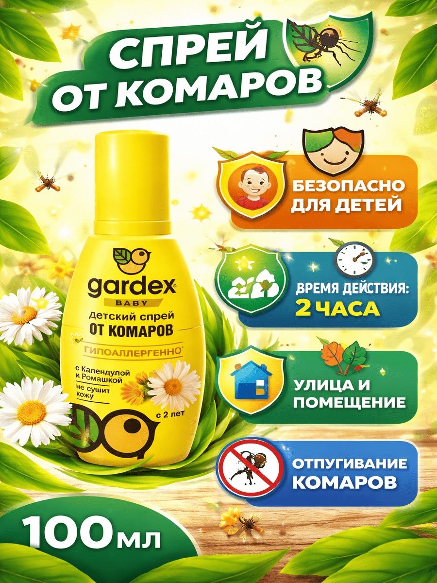 Спрей Gardex Baby от комаров, 100мл