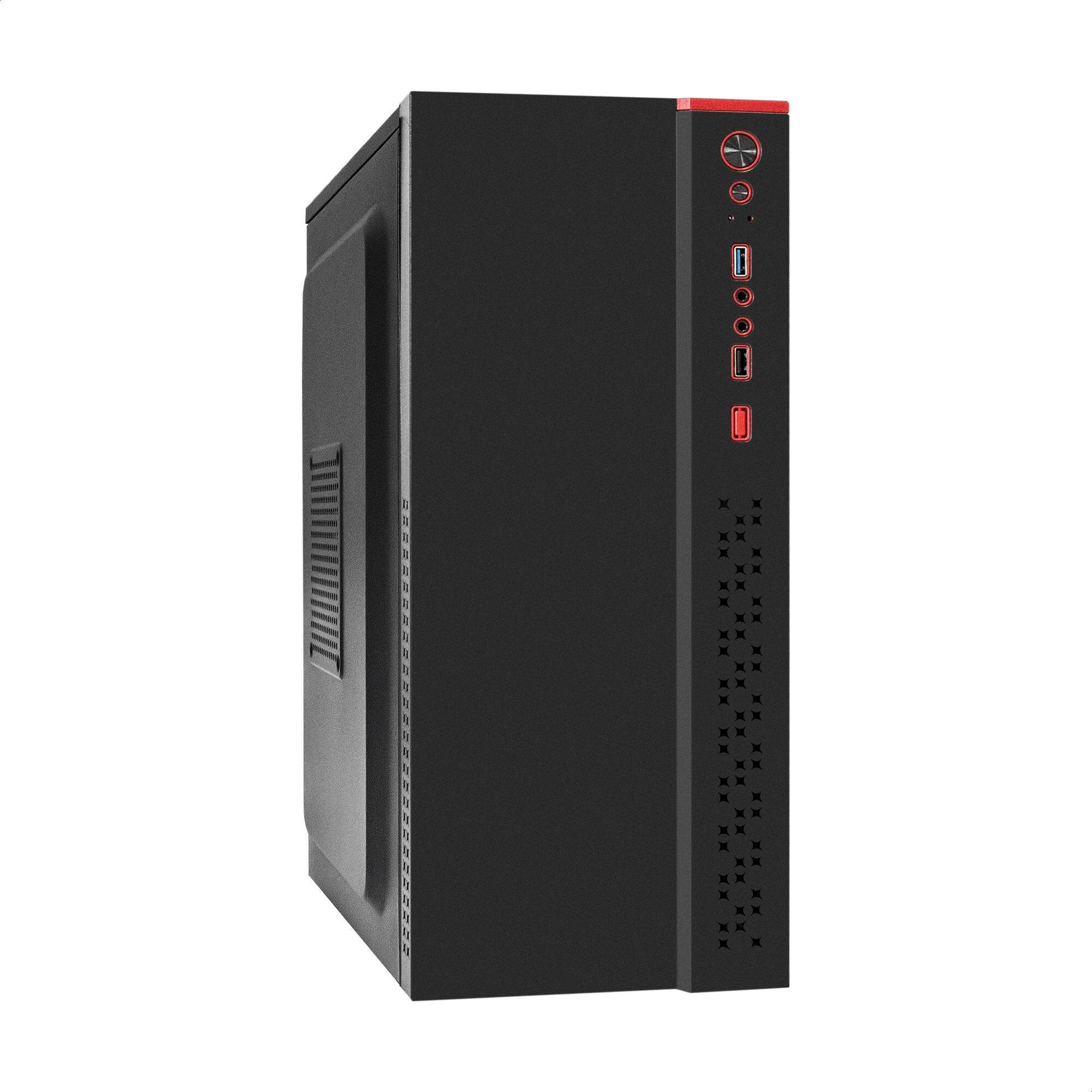 Корпус Miditower ExeGate AA-443U-UNS500 (ATX, БП UNS500 с вент. 12см, 1*USB+1*USB3.0+HD Audio, черный)