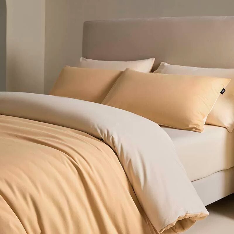 Комплект постельного белья Heilan Home из утолщенного чесаного хлопка: пододеяльник, простыня, наволочки (4 предмета),