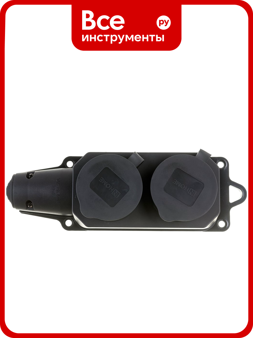 2-х местная розетка IN HOME черная 9322 4690612010274