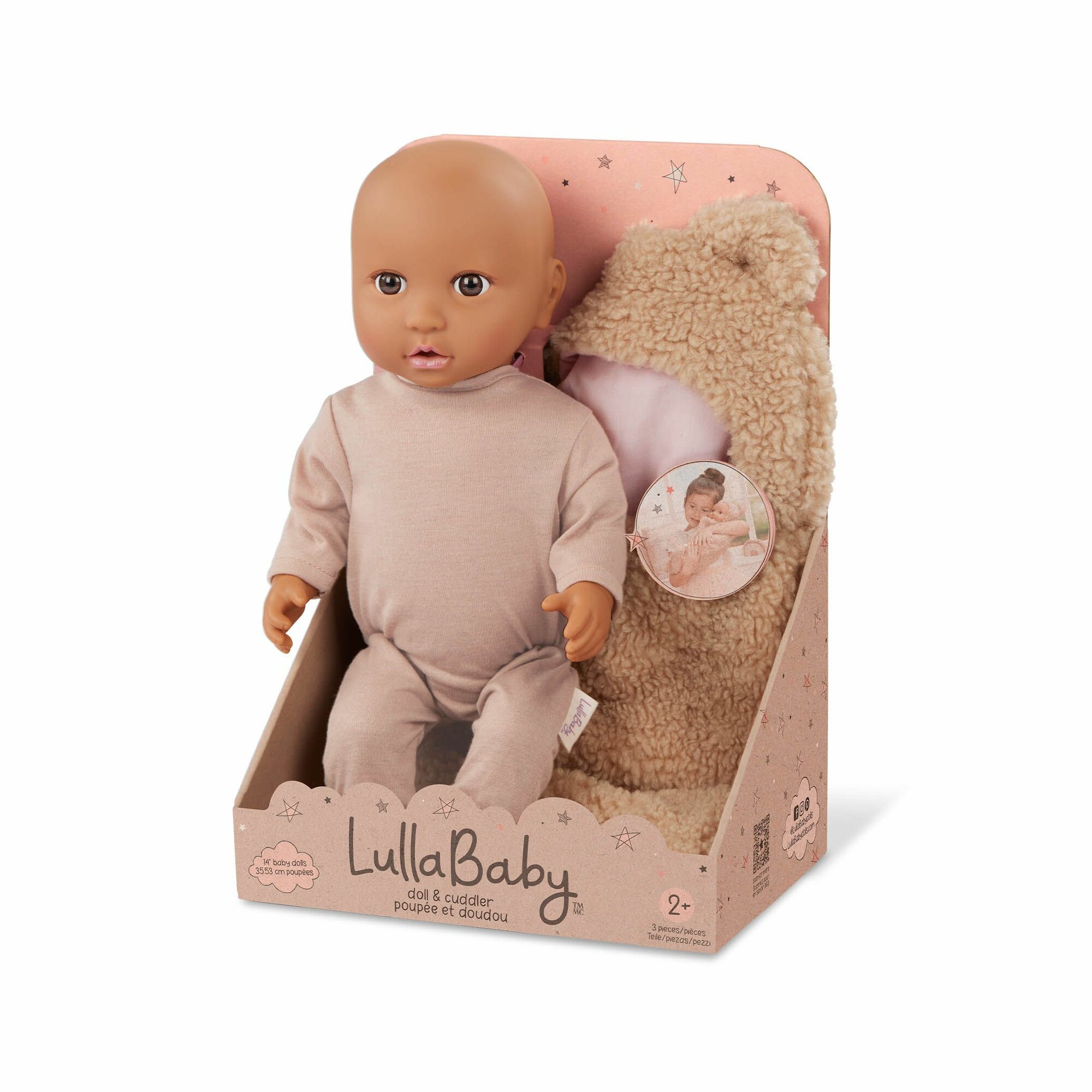 Кукла-пупс LullaBaby - Кукла-младенец с конвертом в виде плюшевого мишки, 35 см - ЛаллаБэби LBY7696Z