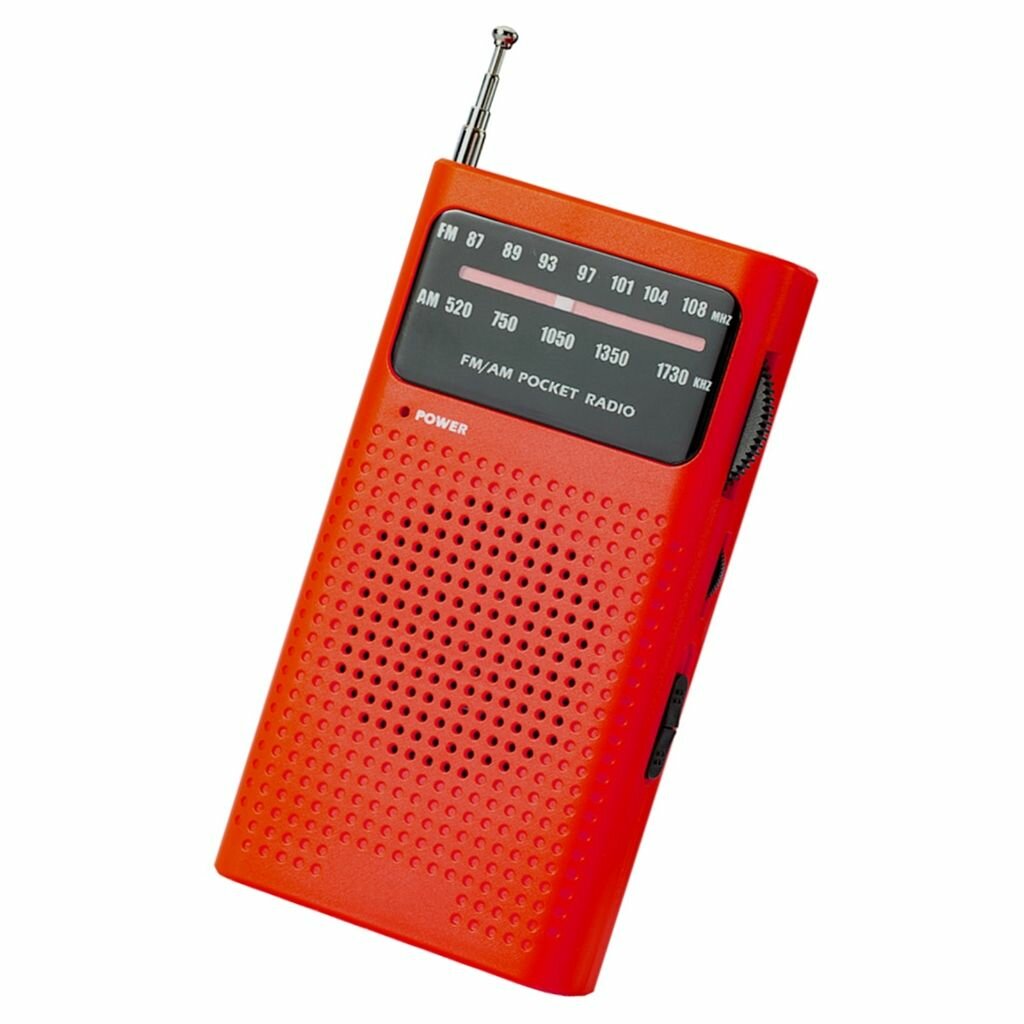 (1 шт.) FM/AM полнодиапазонная телескопическая антенна портативный указатель тип пожилой человек прослушивания радио с гнездом для наушников (магнитный) - красный