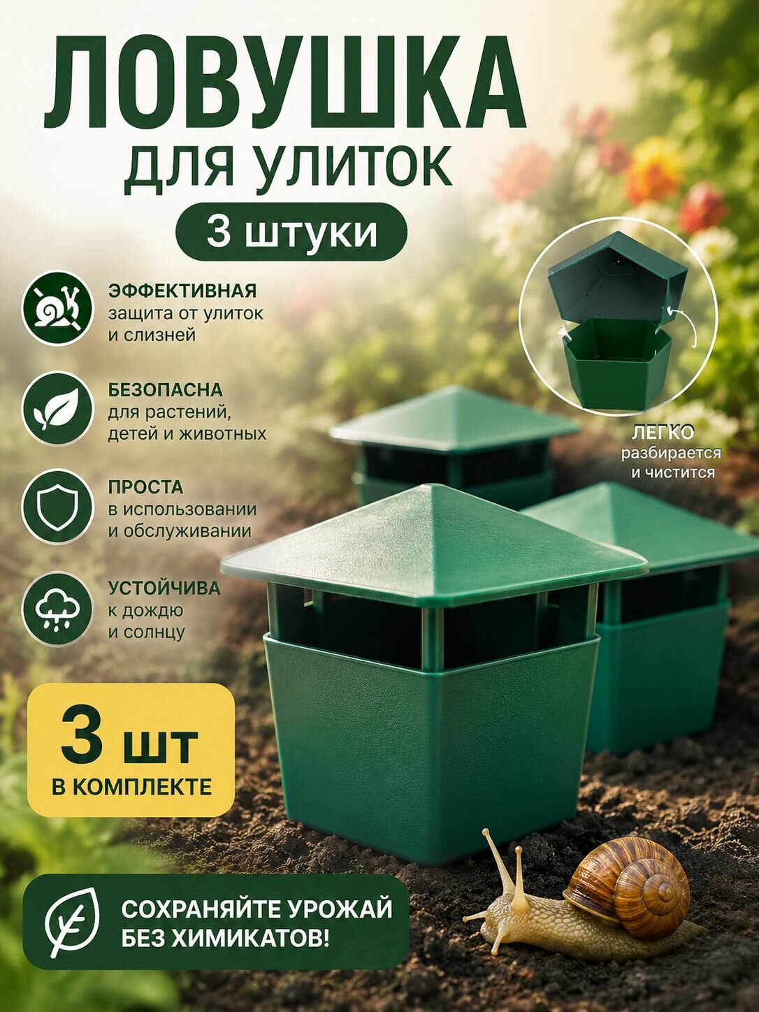 Ловушка для садовых вредителей, ловушка для слизней и улиток