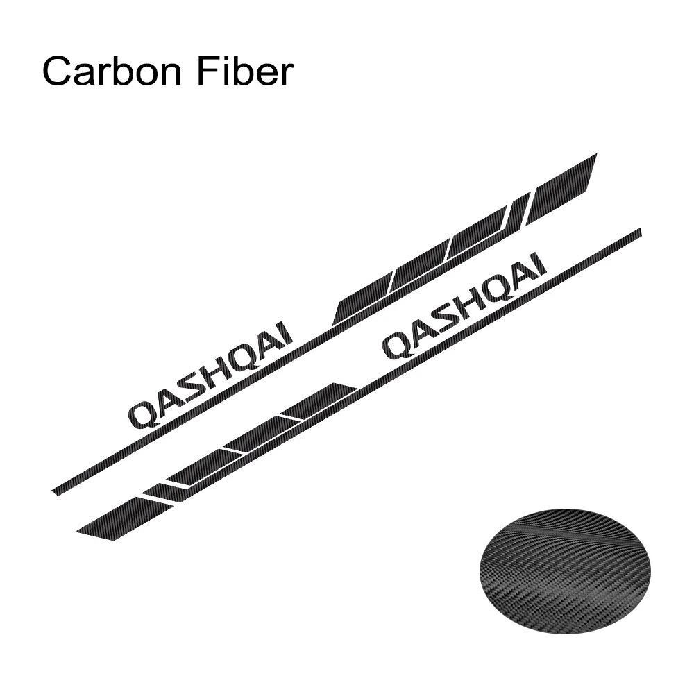Наклейки на боковую дверь Nissan Qashqai Carbon Fiber