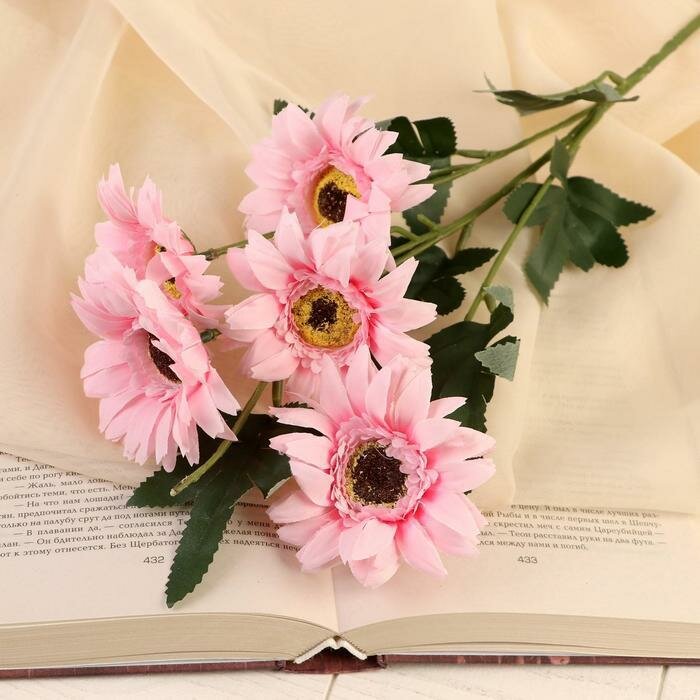 Цветы искусственные Poetry in flowers Гербера садовая, 6х50 см, розовые
