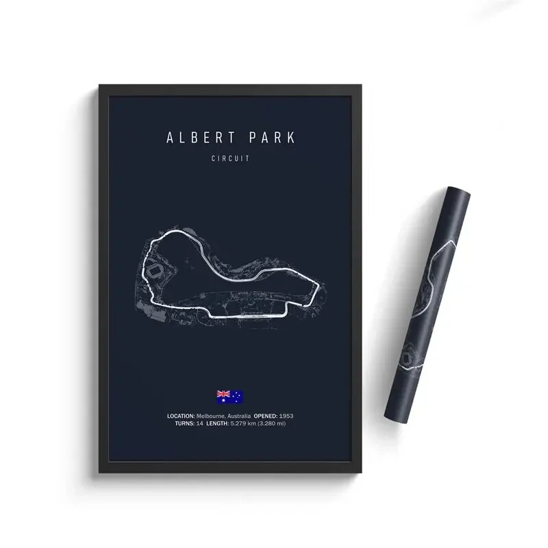 Картина Albert Park Circuit, темно-синий, 40x60 см, Style-23