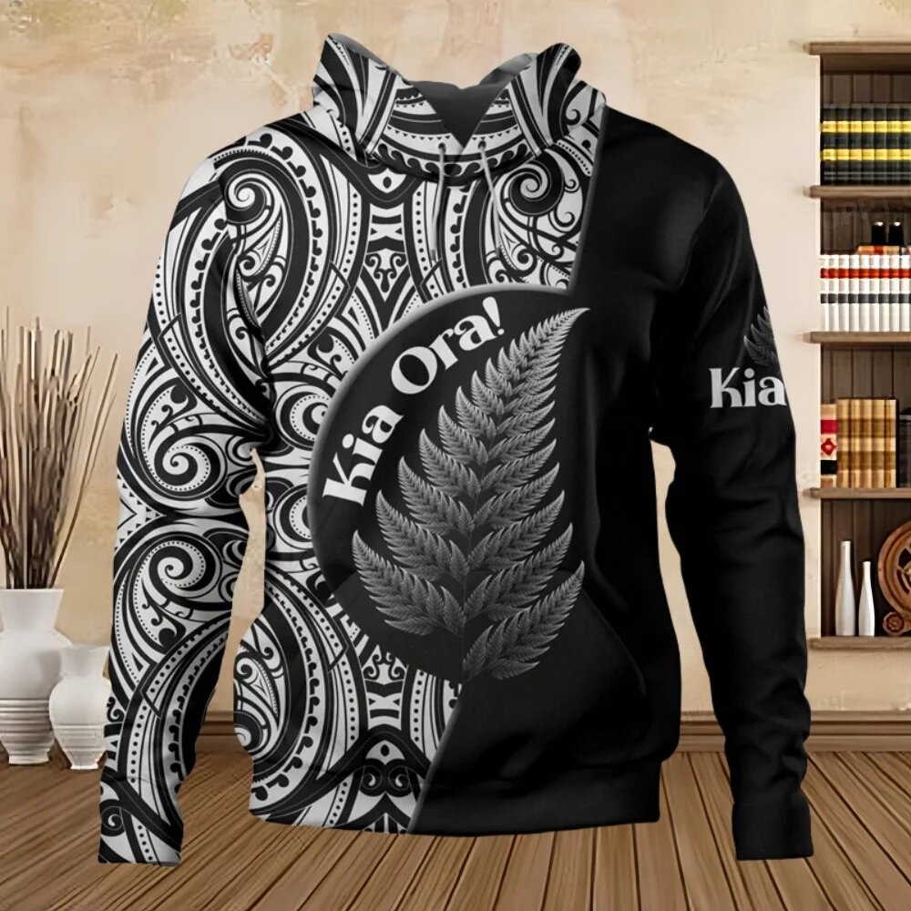 New Zealand Ora Silver Ferns Rugby Hoodie Черный, M, S50LM2478