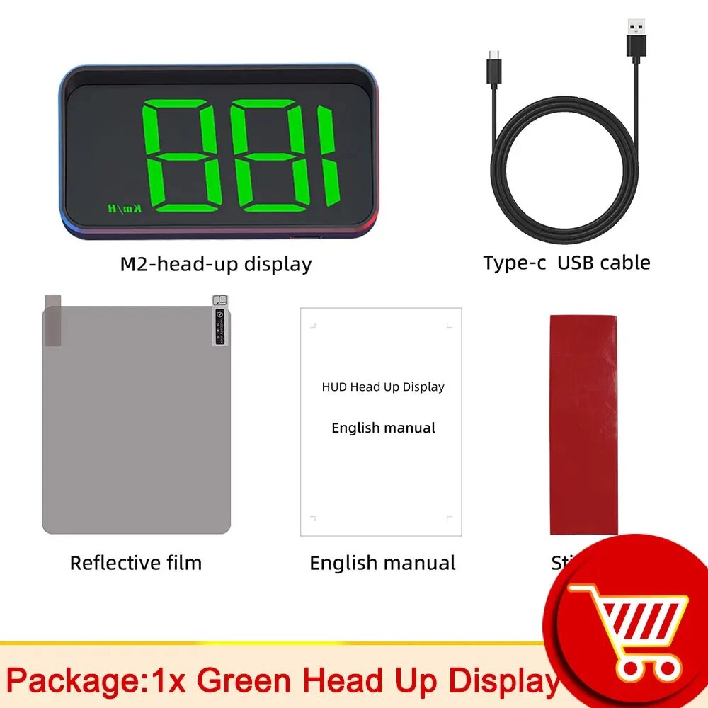 Автомобильный проекционный HUD-дисплей Green M2