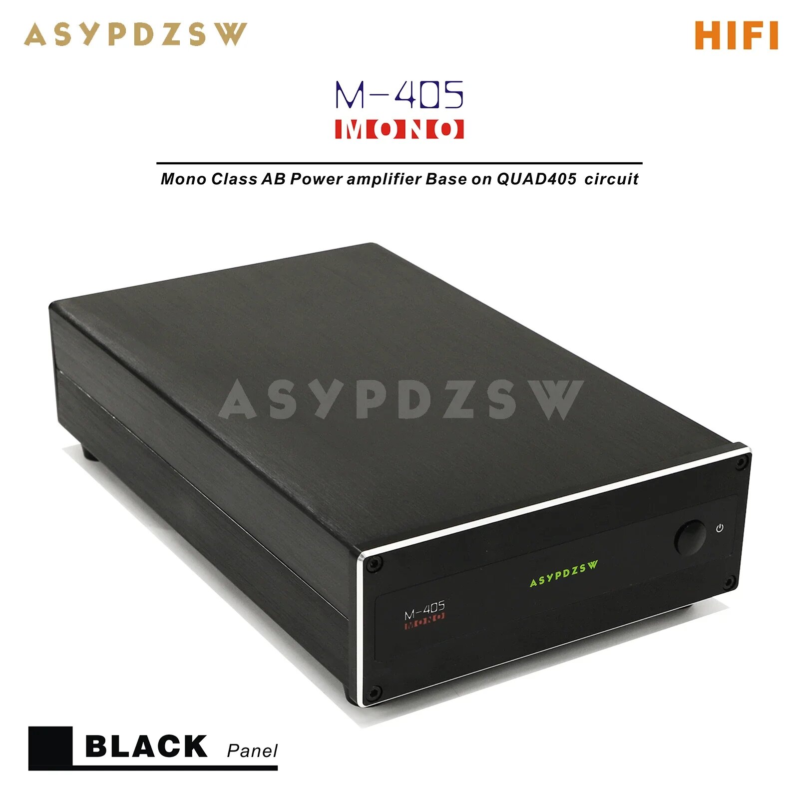 ASYPDZSW M-405 Моно усилитель мощности, BLACK Panel, 230V