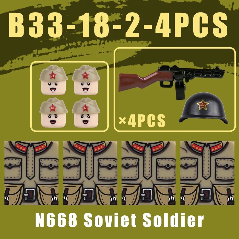 Custfig N668 Советский солдат, B33-18-2-4PCS