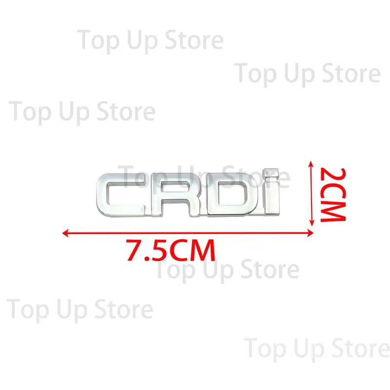 Серебристая металлическая наклейка CRDi 7.5x2см