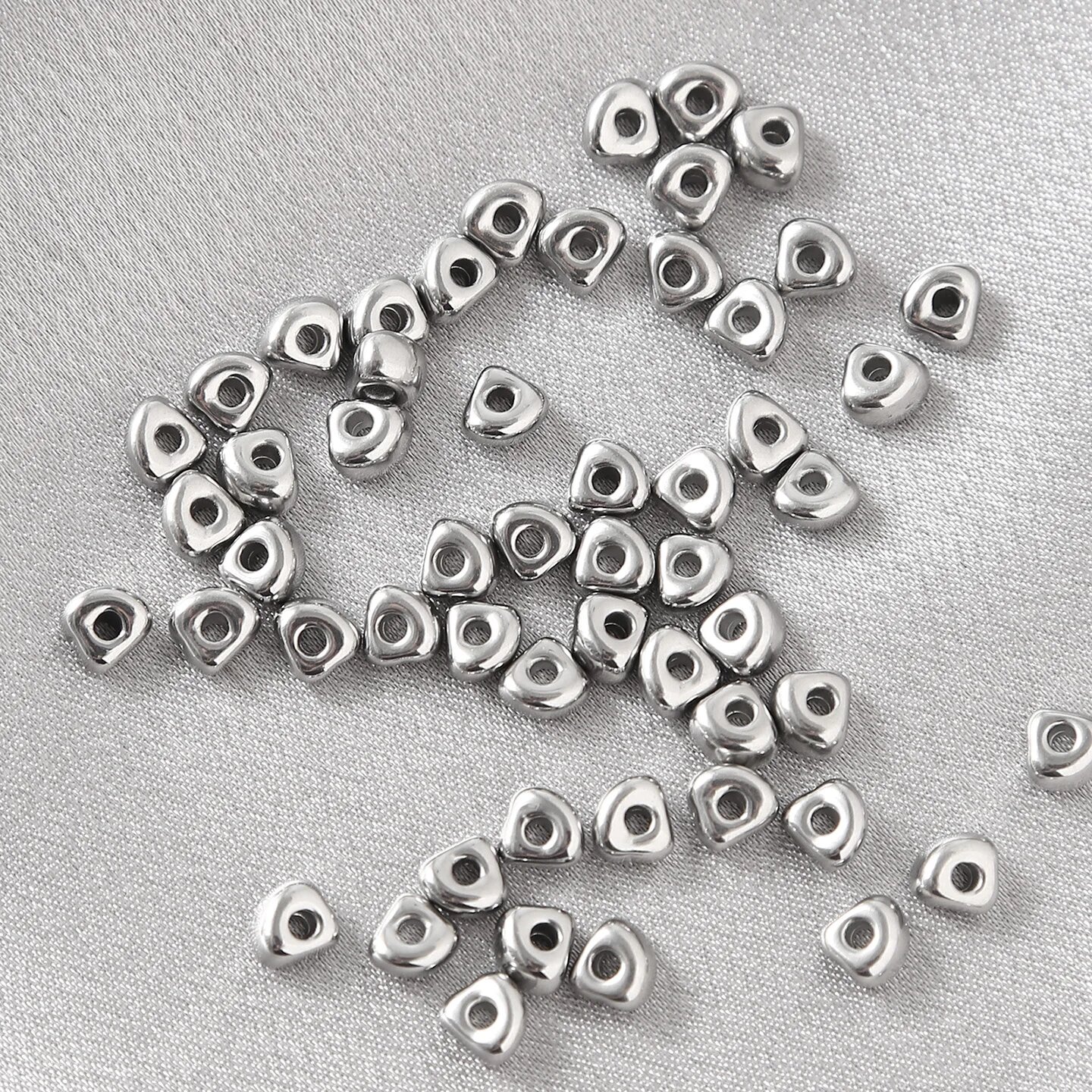 Бусины из нержавеющей стали Silver--3, 50 шт