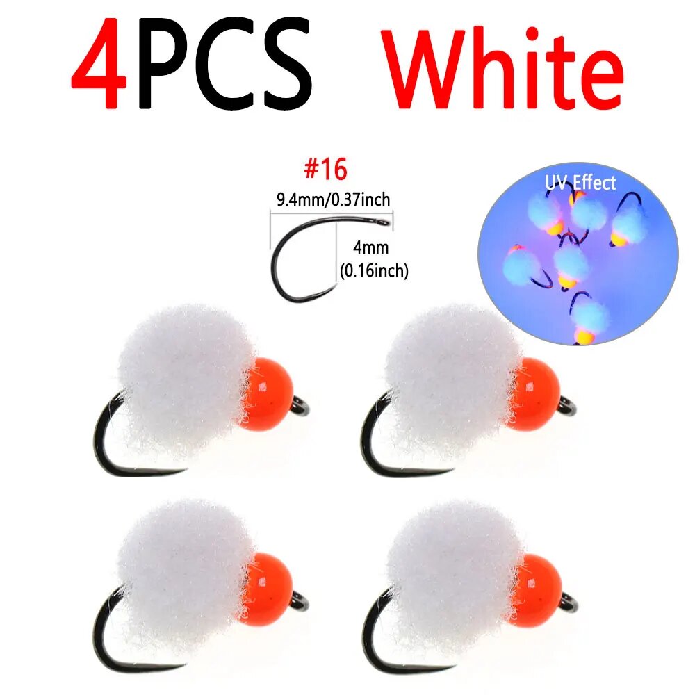 Bimoo искусственные мухи для ловли рыбы 4 шт. #16 4pcs White