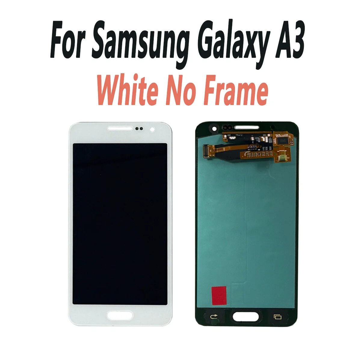 Дисплей OLED LCD С Сенсорным Экраном Для Samsung Galaxy A3, Черный, Белый, Белый, White No Frame