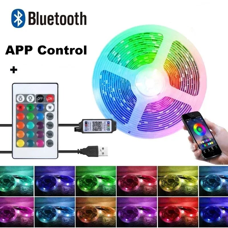 RGB светодиодная лента 2M, BT-APP 24Key
