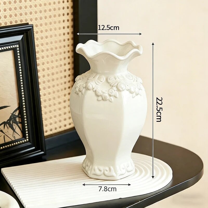 Ваза керамическая белая 22.5см, S4-22cm