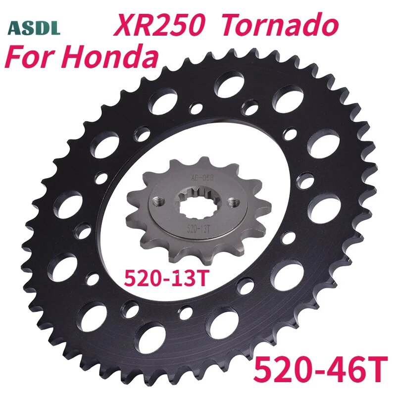 Звездочка цепная 520 46T 13T для мотоцикла Honda XR250 XR 250 Tornado, передняя/задняя, из Front 13T