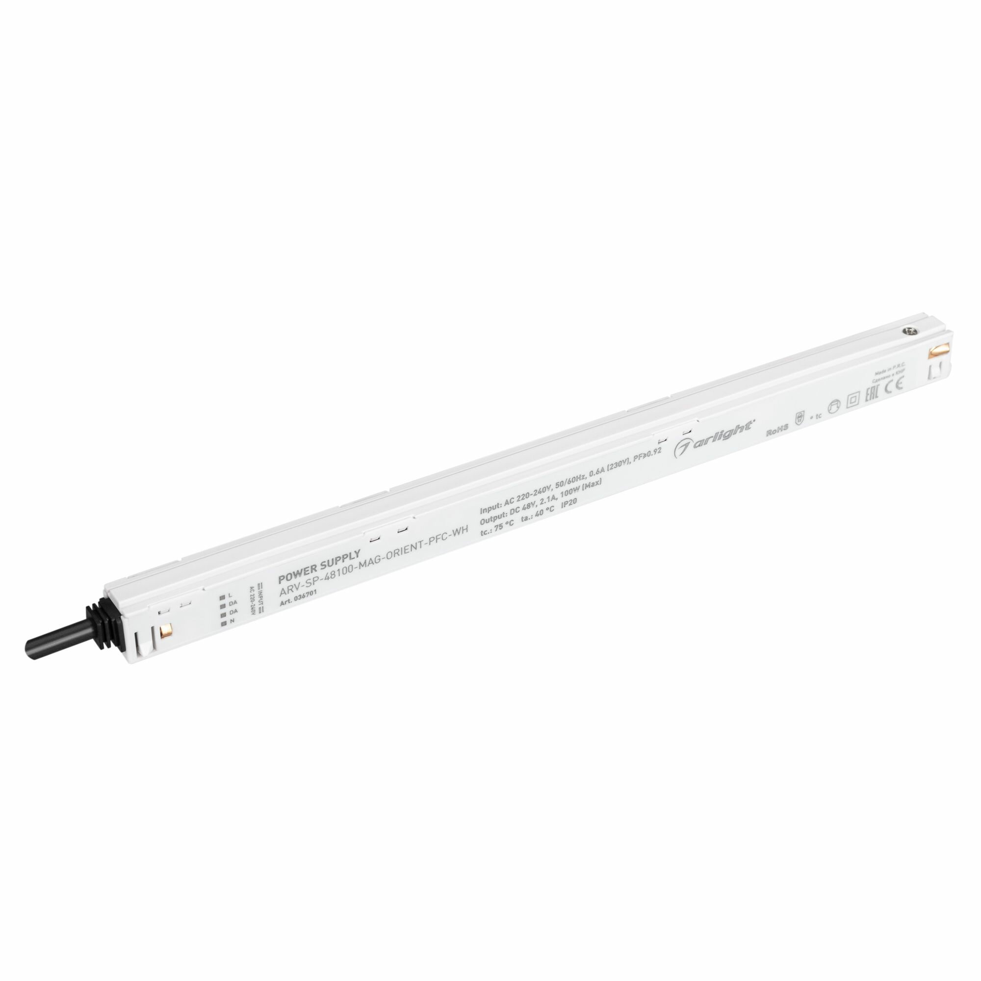 Блок питания для светодиодной ленты Arlight ARV-SP-48100-MAG-ORIENT-PFC-WH (48V, 2.1A, 100W)