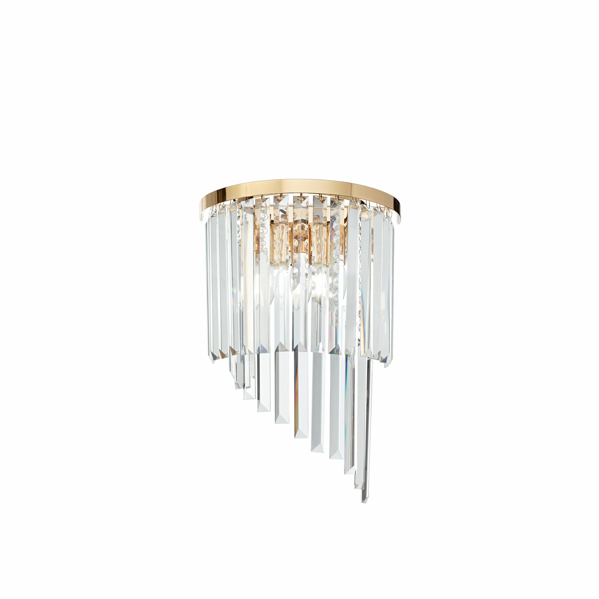 Светильник настенный ideal lux Carlton AP3 макс.3x40Вт IP20 Е14 230В Прозрачный/Золото Хрусталь/Металл Без ламп 213491.