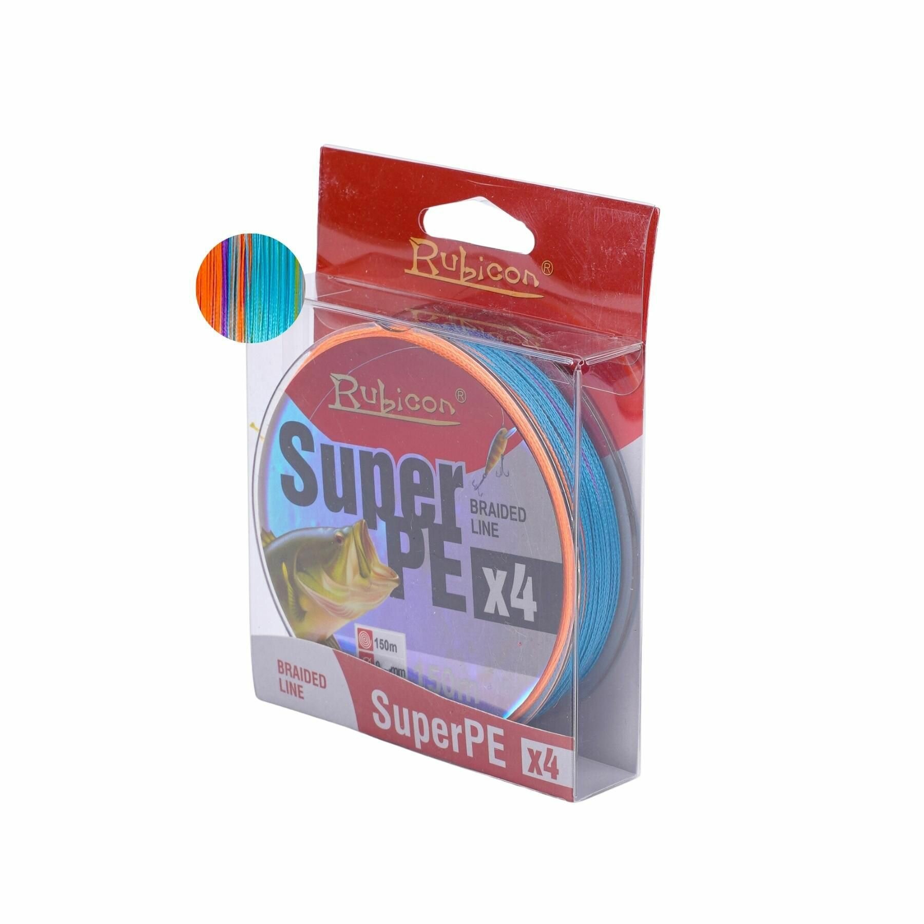 Плетеный шнур для рыбалки RUBICON Super PE 4x 150 м multicolor, 0,40mm