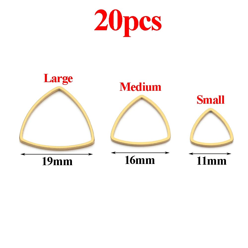 Заключения для сережек Semitree Triangle2 Gold, 20шт, Large
