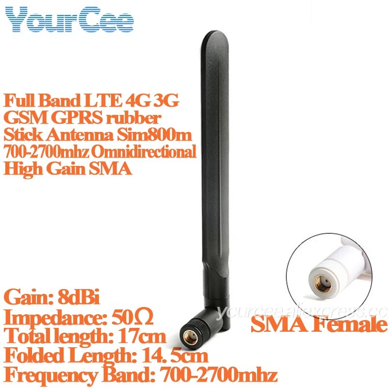 Антенна 38dBi SMA черный/белый 700-2700 МГц 8dbi Fema Black 17CM