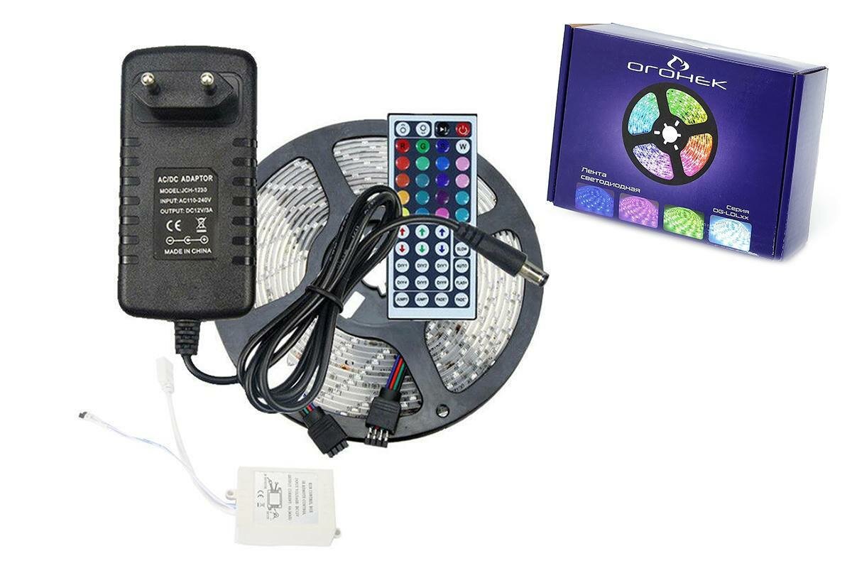 Led-набор SMD5050 1m 12V 60LED RGB OG-LDL11 IP65 (пульт, БП)