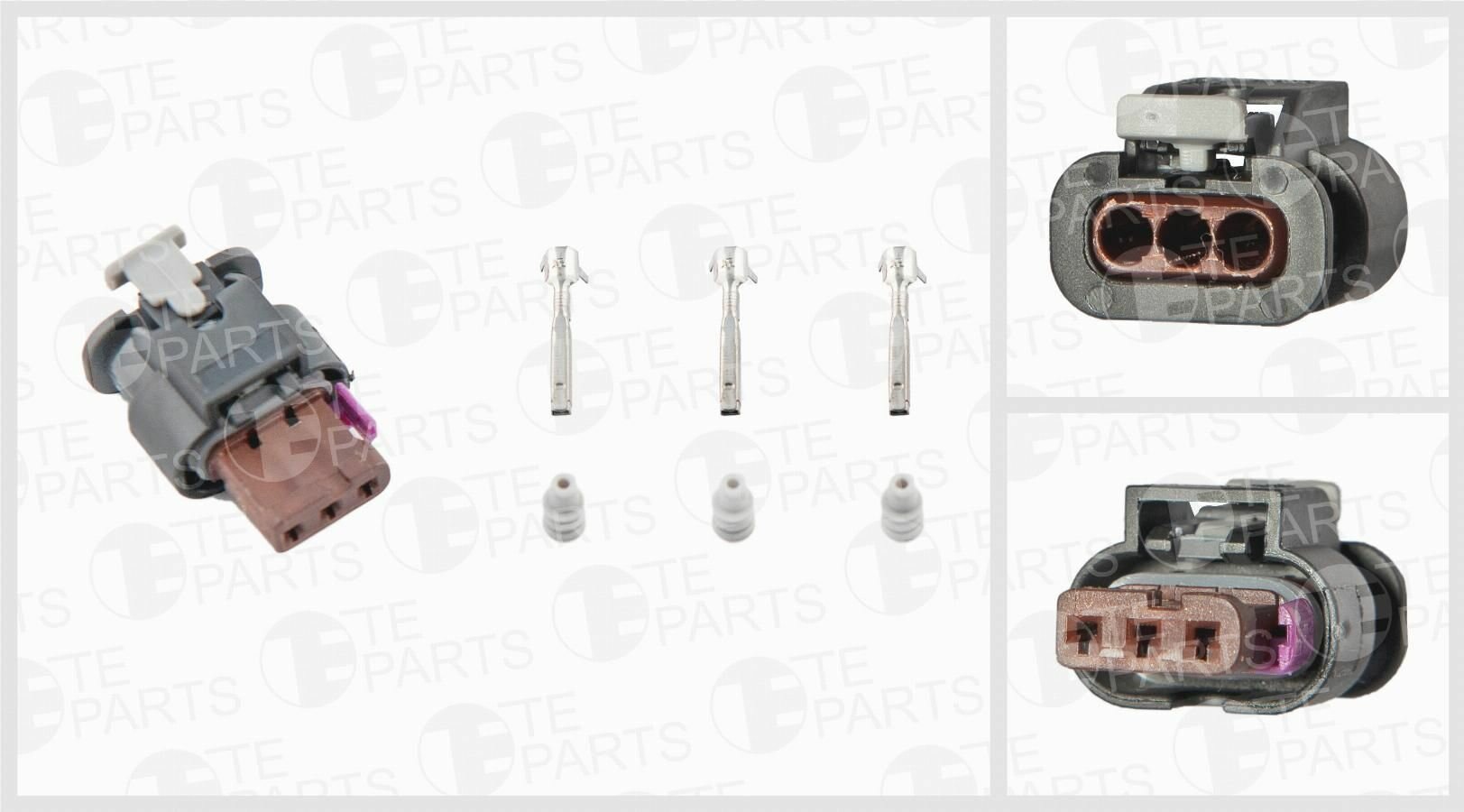 Разъем TE PARTS 7747066 3-х контактный, комплектация: 3-pin, 3 уплотнения, Vag