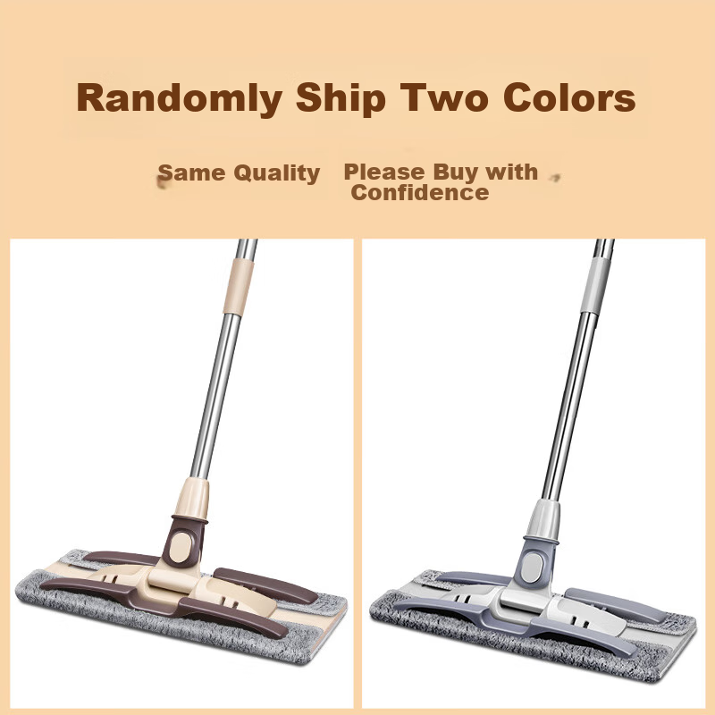 Baijiahaoshi 38cm Fabric Flat Mop, Large Mop Head, Floor Mop, Household Mop, Dust Pushing Fiber Mop, 4 Mop Heads
