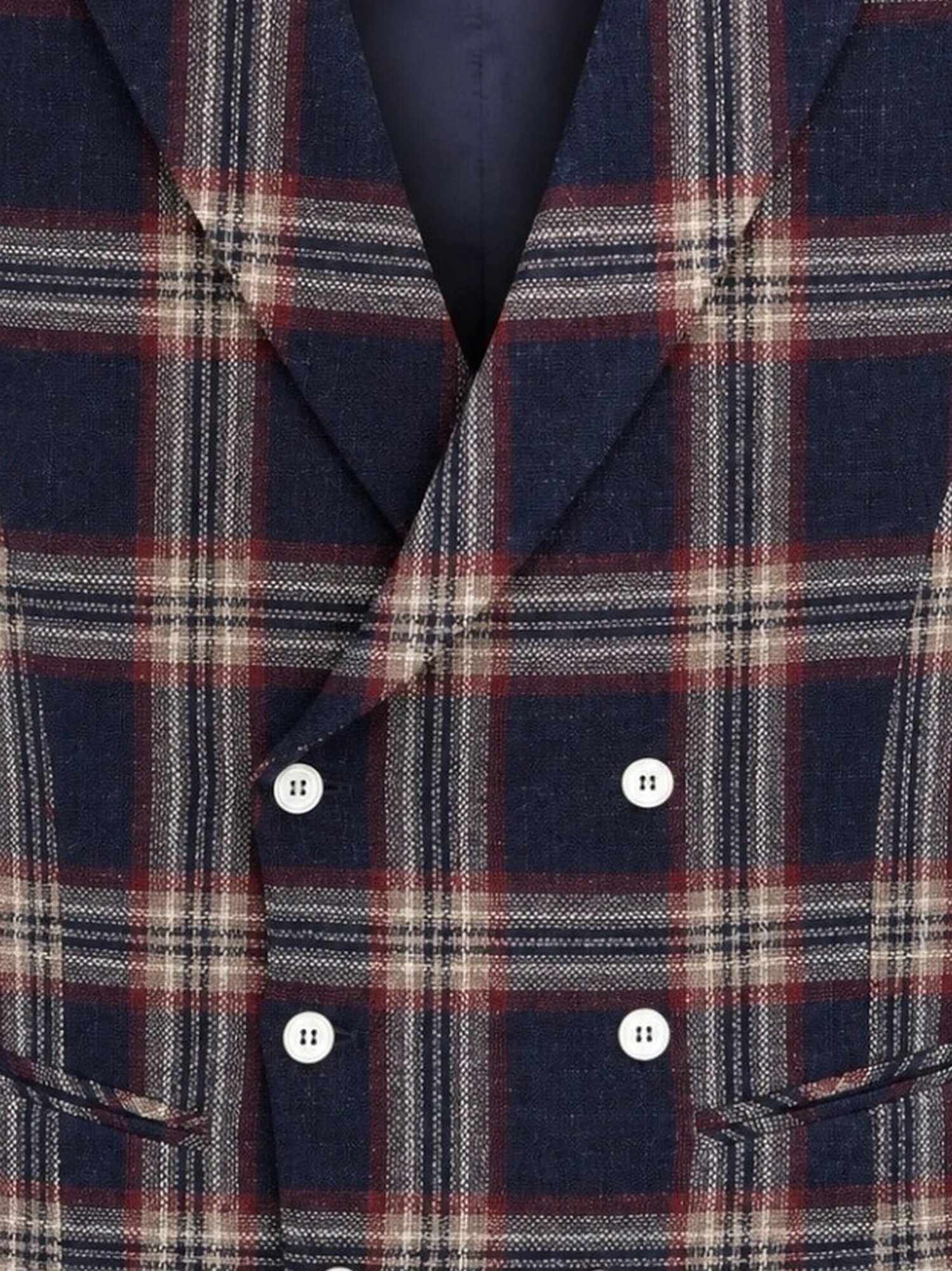 Пальто Ramon Sanjurjo Check-pattern double-breasted waistcoat, размер 52, blue — фото 1