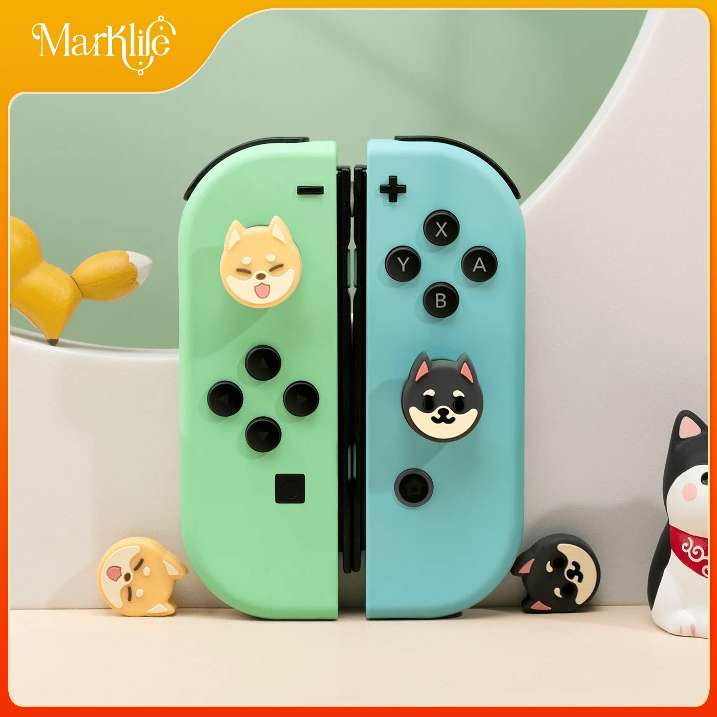 Силиконовые накладки на аналоговые стики для джойстика Nintendo Switch, Lite, Oled 4 шт(Антискользящие насадки / Thumb Grips / на геймпад контроллер Нинтендо Свитч)