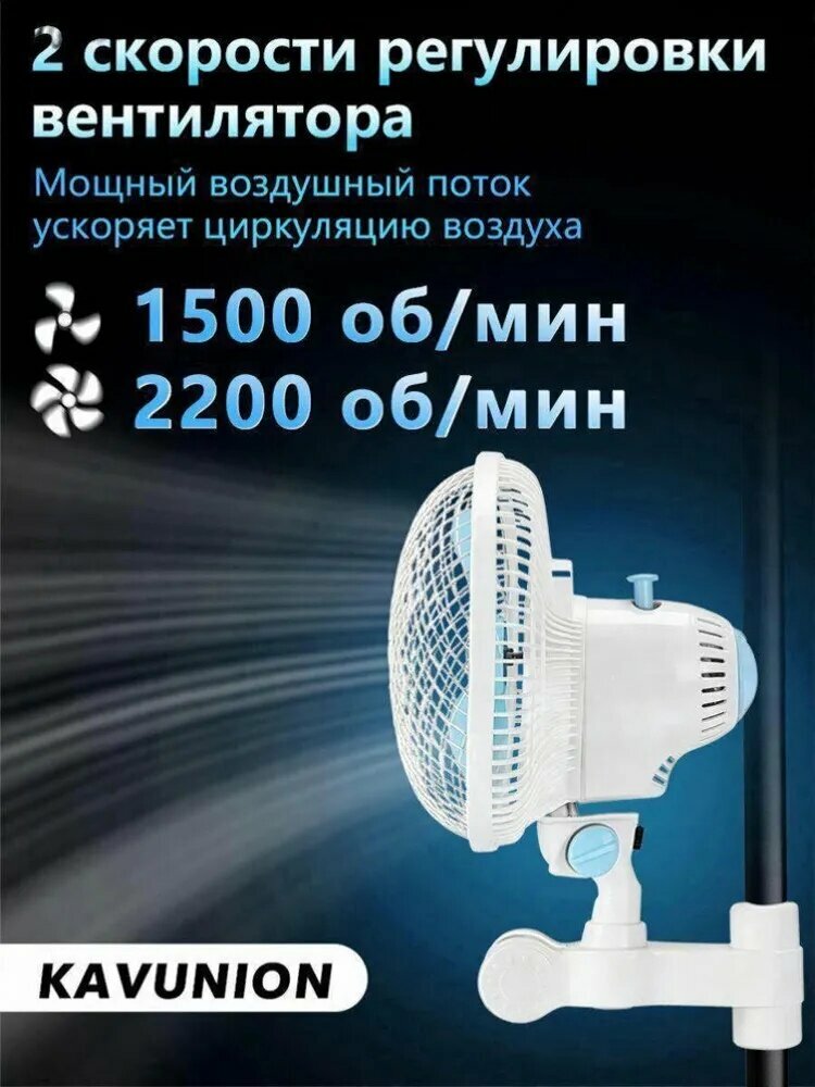Настольный вентилятор вращающийся с прищепкой "Clip-on fan" 25 ВтF, разноцветный