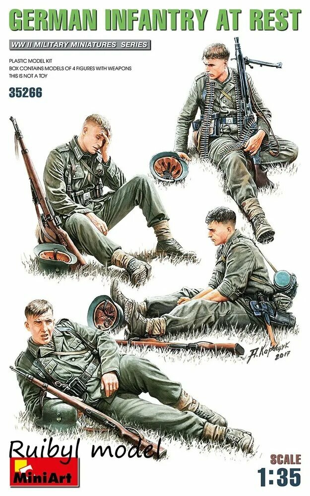 MiniArt 1/35 Немецкая пехота (отдыхает) 35266 собранных солдат