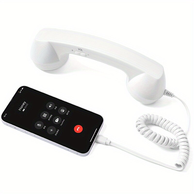 Ретро проводные наушники с микрофоном, Type-C, Plug and Play, для телефона, планшета и компьютера, белый