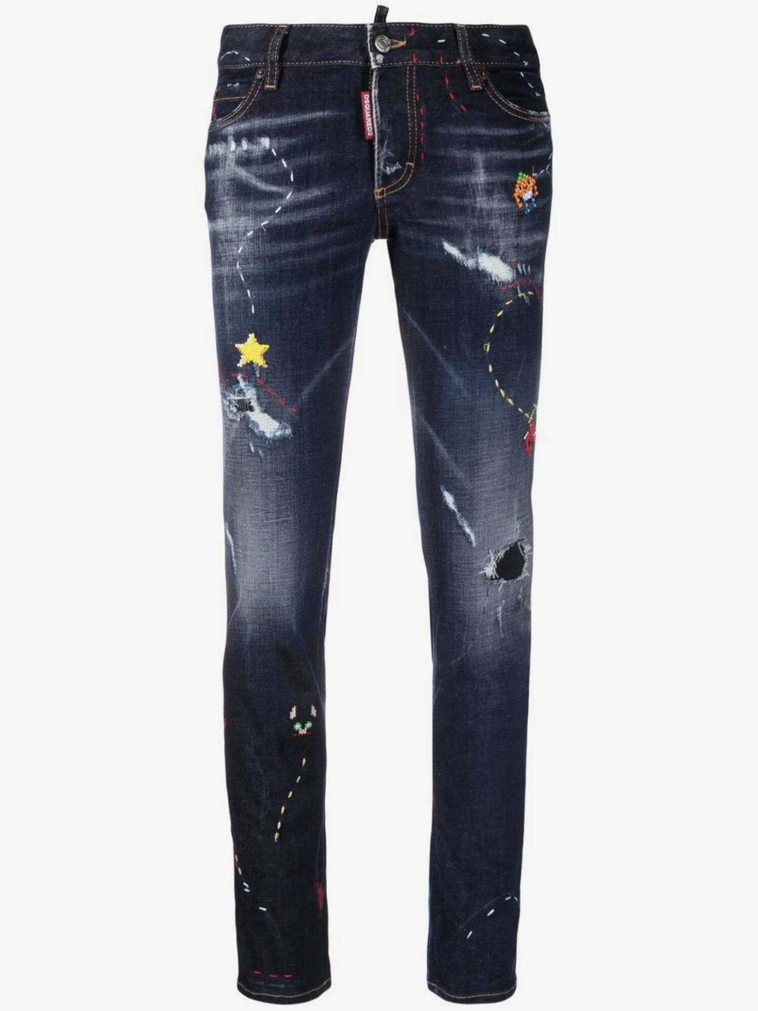Джинсы Low-rise embroidered skinny jeans 