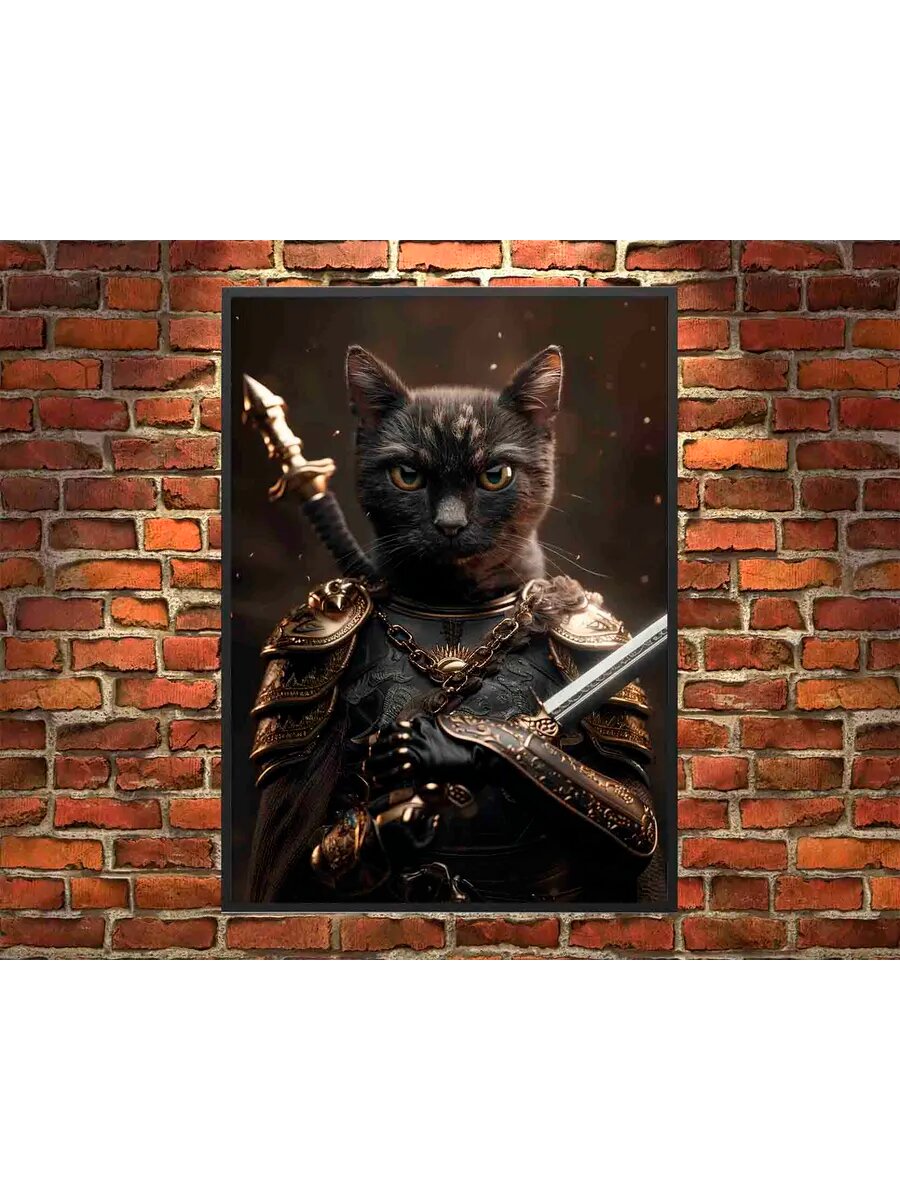 Бомбейский кот гладиатор 4, Плакат 30x42см