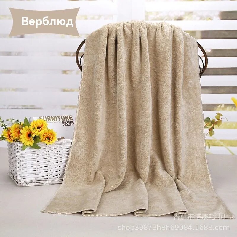 Полотенце банное 70x140 см, 100% хлопок, плотность 440 г/м², хаки