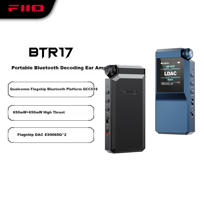 FiiO BTR17 Bluetooth 5.4 беспроводные наушники с автомобильным креплением и HiFi аудиоусилителем Цвет：Синий