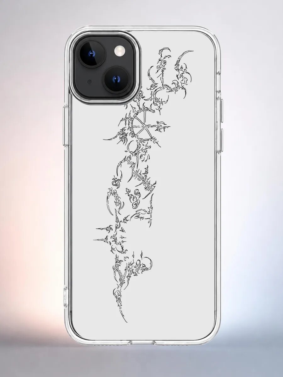 Чехол iPhone 13 готический символ силиконовый прозрачный
