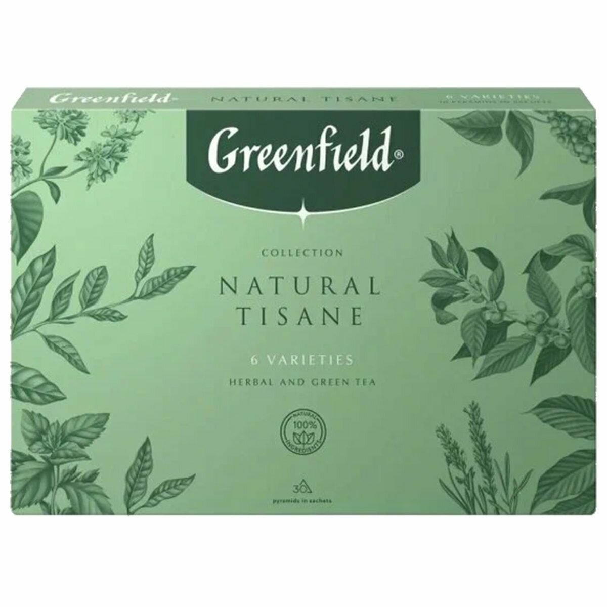 Чай Greenfield "Natural Tisane", ассорти 6 вкусов, набор 30 пакетиков, 1844-10 (1844-10), 10 уп.
