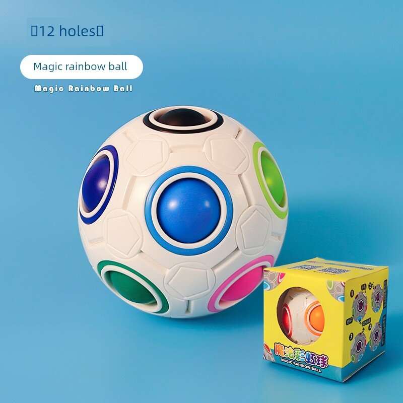 Игрушка-головоломка с 12 отверстиями и радужным шаром для детей 1-3 лет, интерактивная обучающая игра для развития
