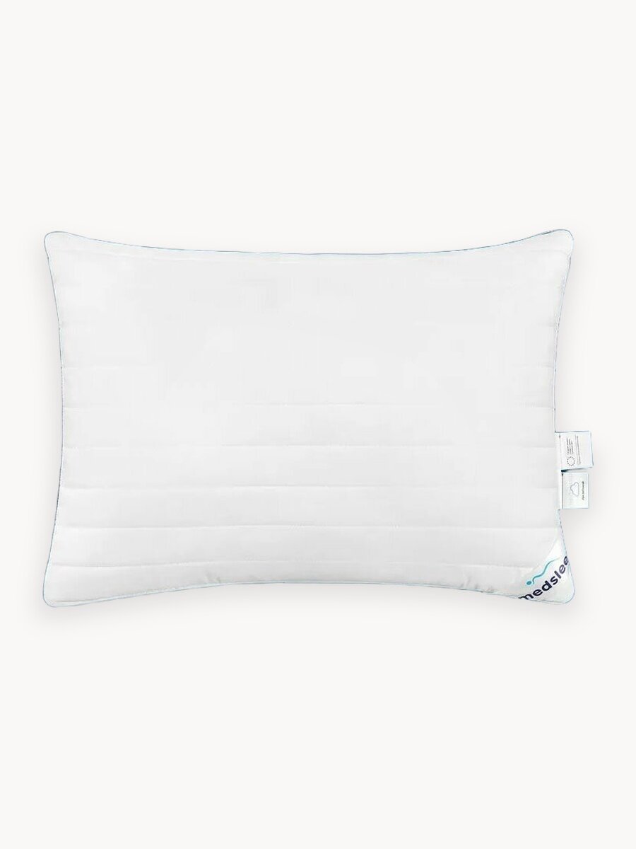 Medsleep Подушка для сна 50х70 "Swan Princess" с молнией, стеганая, микроволокно "Лебяжий пух"