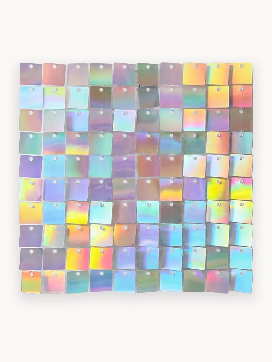 24 шт. квадратных панелей с пайетками золото/серебро