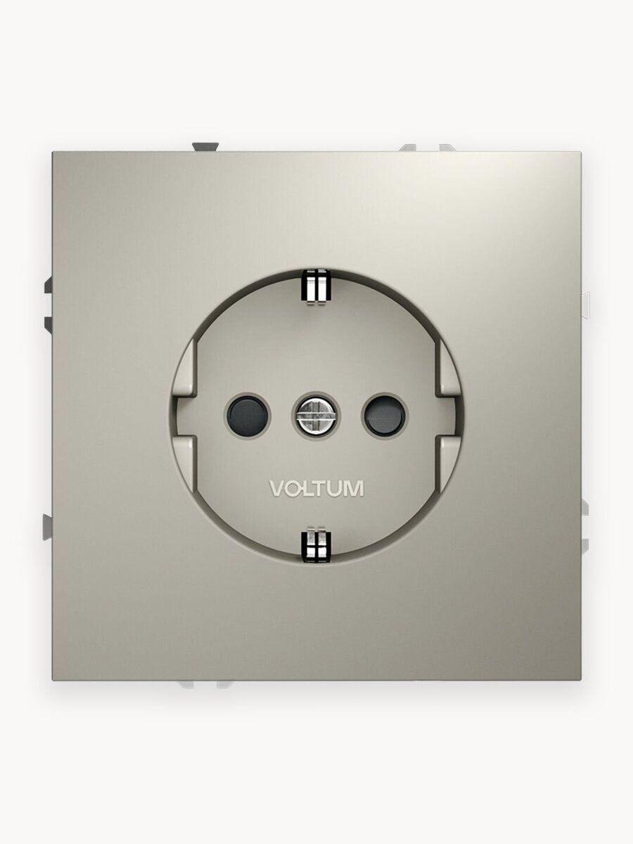 Розетка встраиваемая с заземлением и защитными шторками Voltum 16А цвет кашемир VLS040203