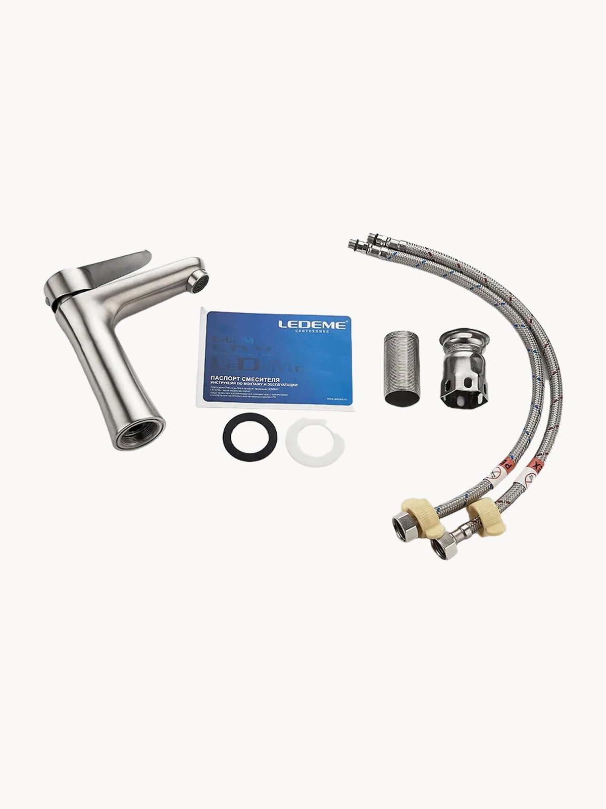 Смеситель для умывальника LEDEME картридж 35мм, нержавейка, L71002