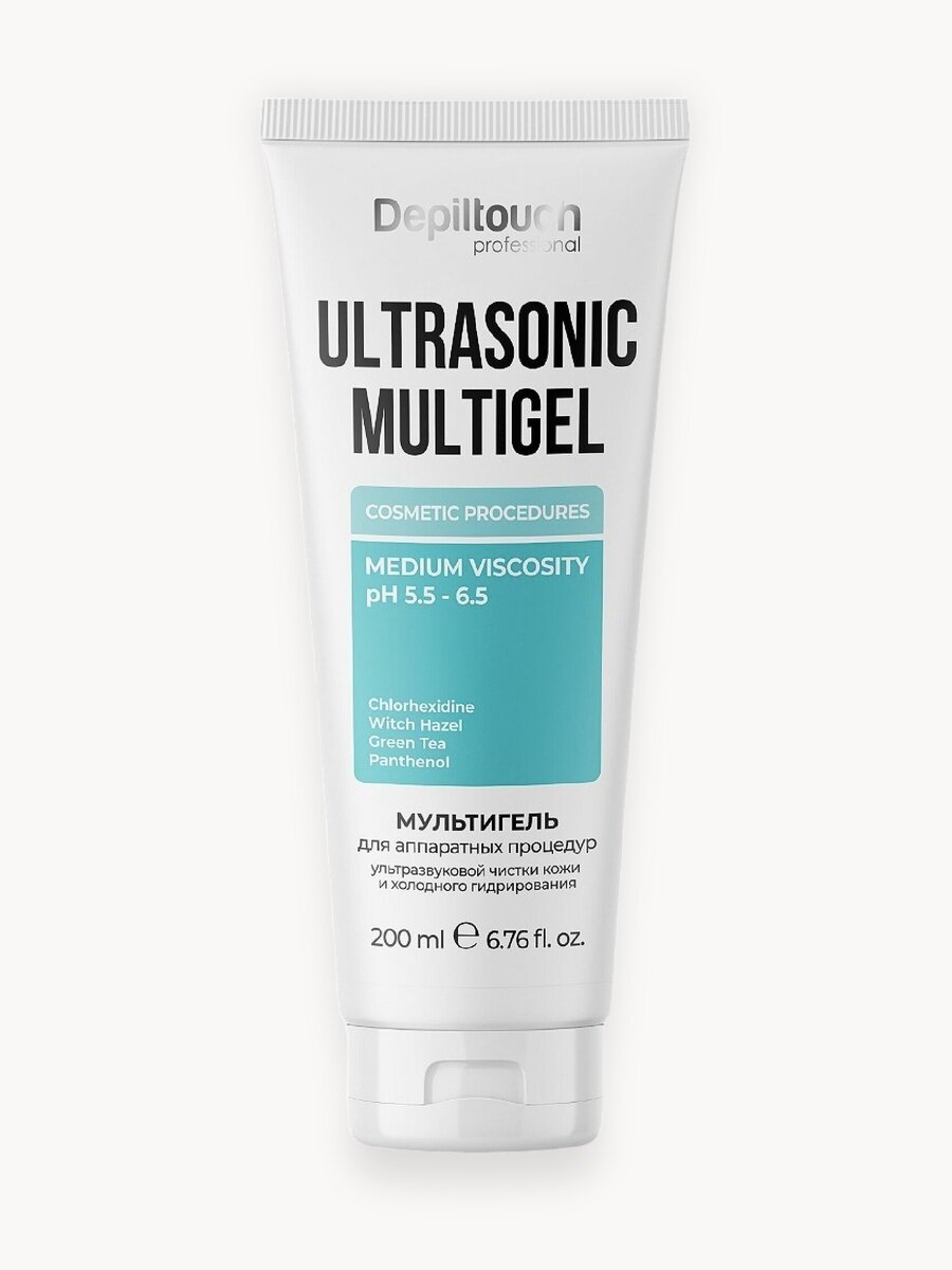 DEPILTOUCH PROFESSIONAL Гель для ультразвуковой чистки лица и холодного гидрирования, 200 мл